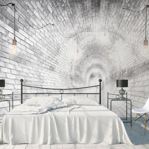 3D Look Tunnel Wallpaper Mural • Wallmur®
